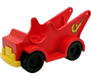 Duplo Red Fire truck with Water Hose Pattern with Black Wheels | Brick ...