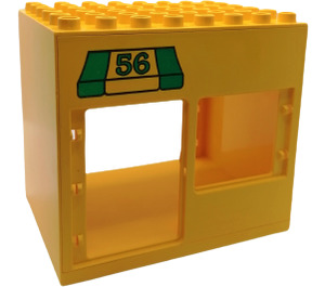Duplo Yellow Building Block 6 x 8 x 6 with Wide Door, Door, and Window ...