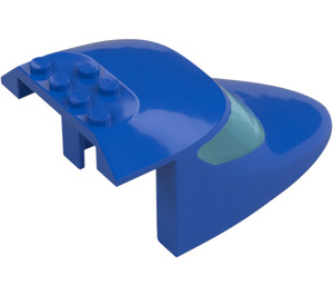 LEGO Airplane Cockpit 6 x 10 x 4 with Transparent Blue Glass (69953 ...