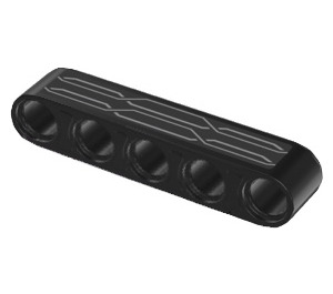 LEGO Black Beam 5 with Silver Grille Lines Sticker (32316) | Brick Owl ...