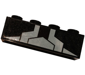 LEGO Black Brick 1 x 4 with Triangle, Stripes Sticker (3010) | Brick ...