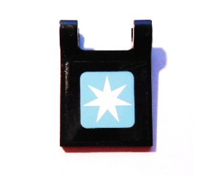LEGO Black Flag 2 x 2 with Maersk Logo Sticker without Flared Edge ...