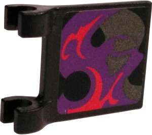 LEGO Black Flag 2 x 2 with Overlord's Upper Purple, Pearl, and Red ...