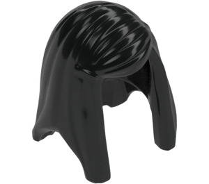 LEGO Black Long Straight Hair with Side Part (92083) | Brick Owl