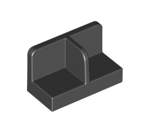 LEGO Black Panel 1 x 2 x 1 with Thin Central Divider and Rounded ...