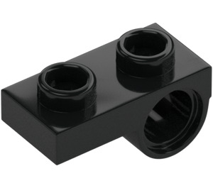 LEGO Black Plate 1 x 2 with Underside Pin Hole (18677 / 28809) | Brick Owl