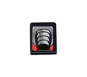 LEGO Black Slope 1 x 1 (31°) with Silver and Red Air Intake Sticker ...