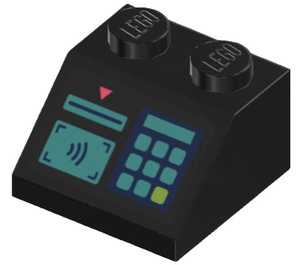 LEGO Black Slope 2 x 2 (45°) with Card Scanner and Keypad Sticker (3039 ...