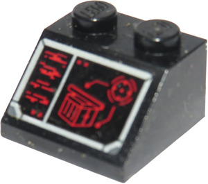 LEGO Black Slope 2 x 2 (45°) with Computer Screen Sticker (3039 ...