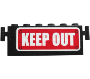 LEGO Black Stickered Assembly with 'KEEP OUT' | Brick Owl - LEGO ...