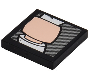 LEGO Black Tile 2 x 2 with J. Jonah Jameson (Number 3) Sticker with ...