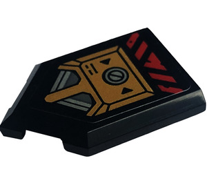 LEGO Black Tile 2 x 3 Pentagonal with Triangles, Screw, Stripes Sticker ...