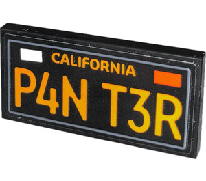 LEGO Black Tile 2 x 4 with California P4N T3R License Plate Sticker ...