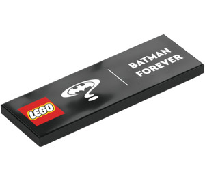 LEGO Black Tile 2 x 6 with 'LEGO', 'BATMAN FOREVER" and Batman Logo ...