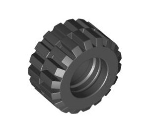 LEGO Black Tire Ø21 x 12 - Offset Tread Small Wide with Slightly ...