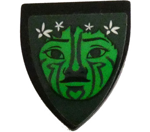 LEGO Black Triangular Shield (Short) with Te Fiti (Green) Sticker (3846 ...