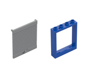 LEGO Blue Door Frame 1 x 4 x 4 with Medium Stone Gray Door | Brick Owl ...