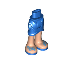 LEGO Blue Minidoll Hip with Wraparound Skirt with blue feet marks ...