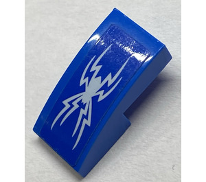 LEGO Blue Slope 1 x 2 Curved with White Spider Sticker (3593) | Brick ...