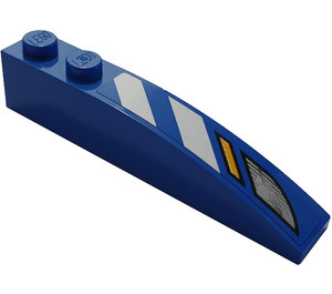 LEGO Blue Slope 1 x 6 Curved with Studs with Blue and White Danger ...