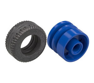 LEGO Blue Wheel Rim Ø18 x 14 with Pin Hole with Tire Ø30.4 x 14 (Thick ...