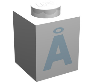 LEGO Brick 1 x 1 with Bold Blue Danish "A" with Circle (3005) | Brick ...