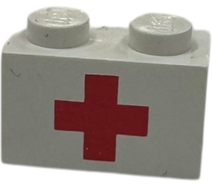 LEGO Brick 1 x 2 with Red Cross without Bottom Tube (3065) | Brick Owl