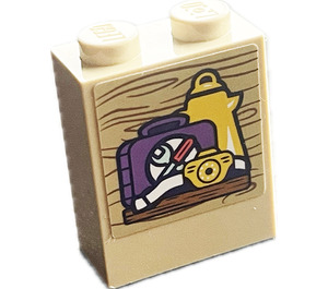 LEGO Brick 1 x 2 x 2 with Briefcase, Pitcher, Shelf Sticker with Inside ...