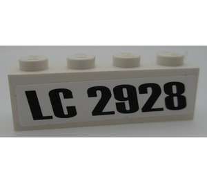 LEGO Brick 1 x 4 with LC 2928 Plane Registration (Left) Sticker (3010 ...