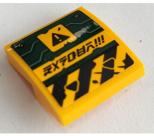 LEGO Bright Light Orange Slope 2 x 2 Curved with Danger Stripes ...