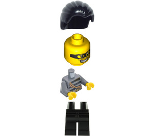 LEGO Burglar, Black Hair, Mask Minifigure | Brick Owl - LEGO Marketplace