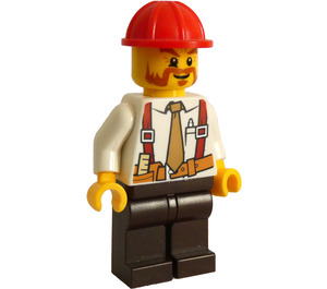 LEGO Construction Foreman with Tie and Suspenders Minifigure | Brick ...