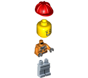 LEGO Construction Worker, Male with Red Hard Hat Minifigure | Brick Owl ...