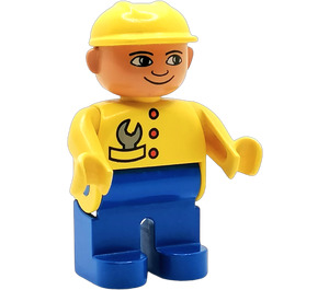 LEGO Construction Worker with Yellow Top with Wrench Duplo Figure ...