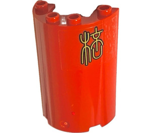 LEGO Cylinder 2 x 4 x 5 Half with Asian Characters (Lowest Section ...