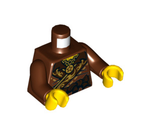 LEGO Dareth Minifig Torso with Reddish Brown Arms and Yellow Hands ...
