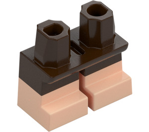 LEGO Dark Brown Short Legs with Light Flesh Lower Legs (5963 / 37679 ...