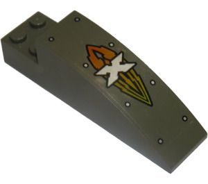 LEGO Dark Gray Slope 2 x 2 x 8 Curved with Xtreme Stunts Logo Sticker ...