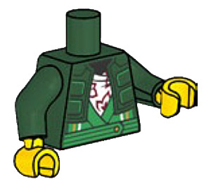 레고 짙은 녹색 Harumi - Dragons Rising 미니피겨 몸통 (973) | Brick Owl - LEGO 마켓플레이스