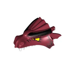 LEGO Dark Red Dragon Head with Black Scales and Yellow Eyes (15421 / ...