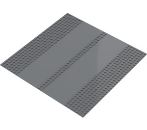 LEGO Dark Stone Gray Baseplate 32 x 32 with Straight Double Driveway ...