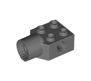 LEGO Dark Stone Gray Brick 2 x 2 with Hole and Rotation Joint Socket ...
