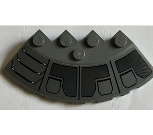 LEGO Dark Stone Gray Brick 6 x 6 Round (25°) Corner with Stairs and ...