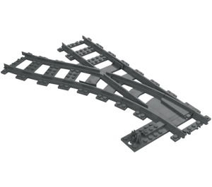 LEGO Dark Stone Gray RC Train Track Switch Point - Left (18612 / 53407 ...