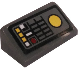 LEGO Dark Stone Gray Slope 1 x 2 (31°) with Malevolence Control Panel ...