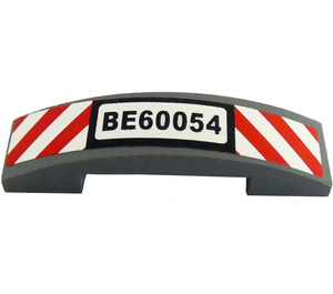 LEGO Dark Stone Gray Slope 1 x 4 Curved Double with BE60054 License ...