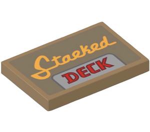 LEGO Dark Tan Tile 2 x 3 with ‘Stacked DECK’ Sticker (26603) | Brick ...