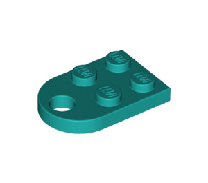 LEGO Dark Turquoise Plate 2 x 3 with Rounded End and Pin Hole (3176 ...