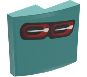 LEGO Dark Turquoise Slope 2 x 2 Curved with Tail Lights (Left) Sticker ...
