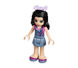 LEGO Emma with Sand Blue Overalls Skirt and Bow Minifigure | Brick Owl